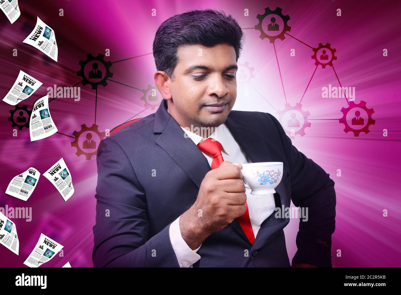 Business man in break time Stock Photo - Alamy