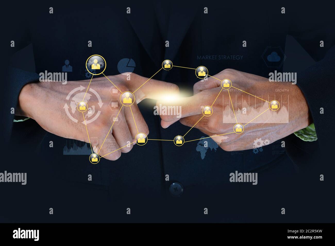electric spark between two fingers of mans hands Stock Photo - Alamy