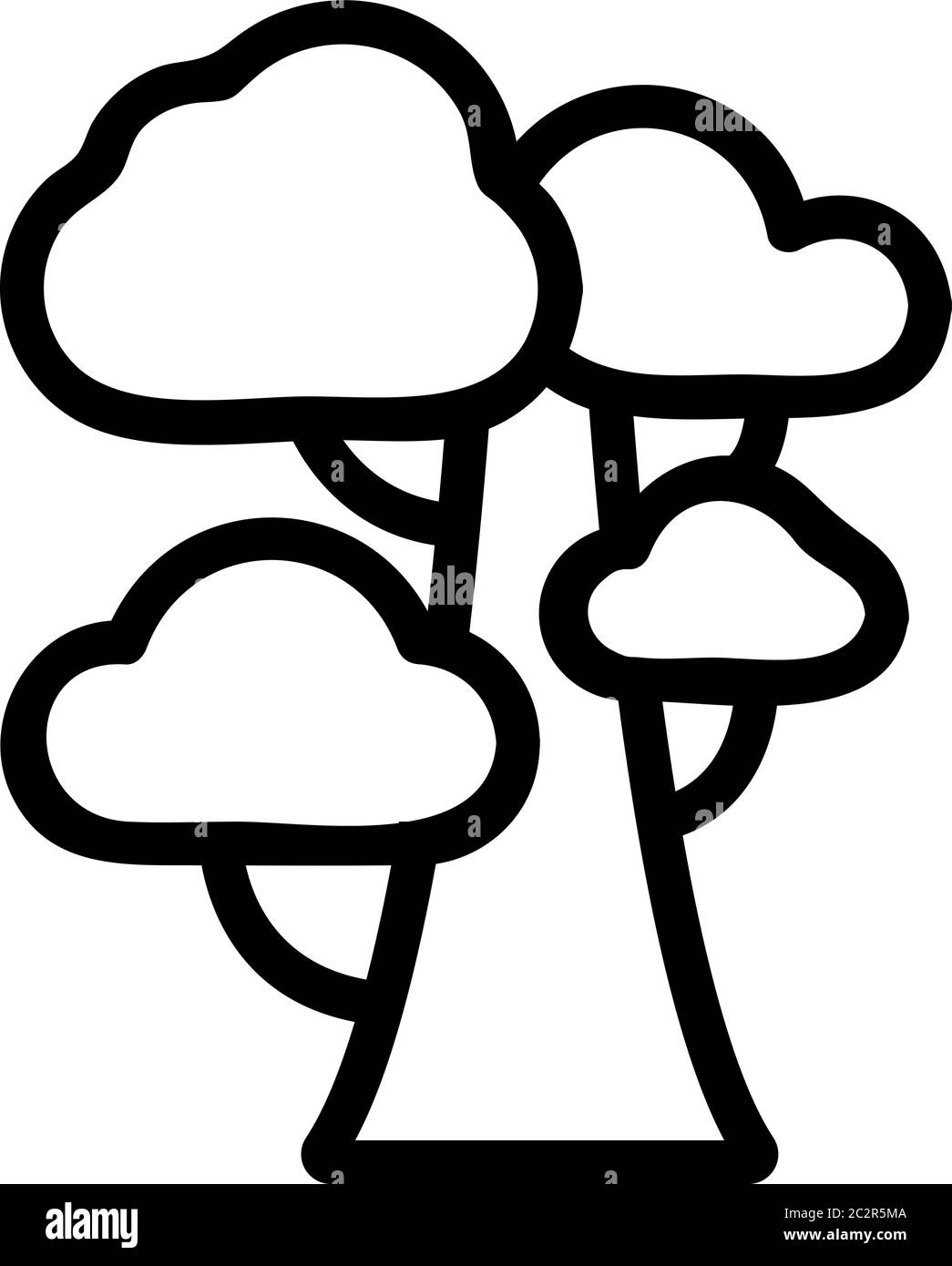 eucalyptus tree icon vector outline illustration Stock Vector Image ...