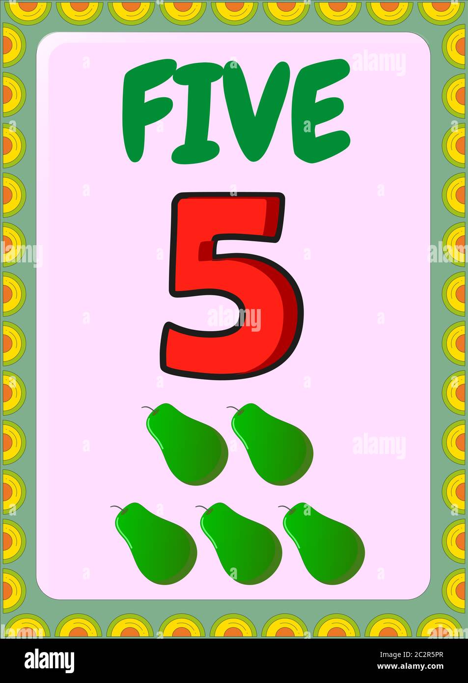 Preschool and toddler math with pear fruit design Stock Vector Image ...