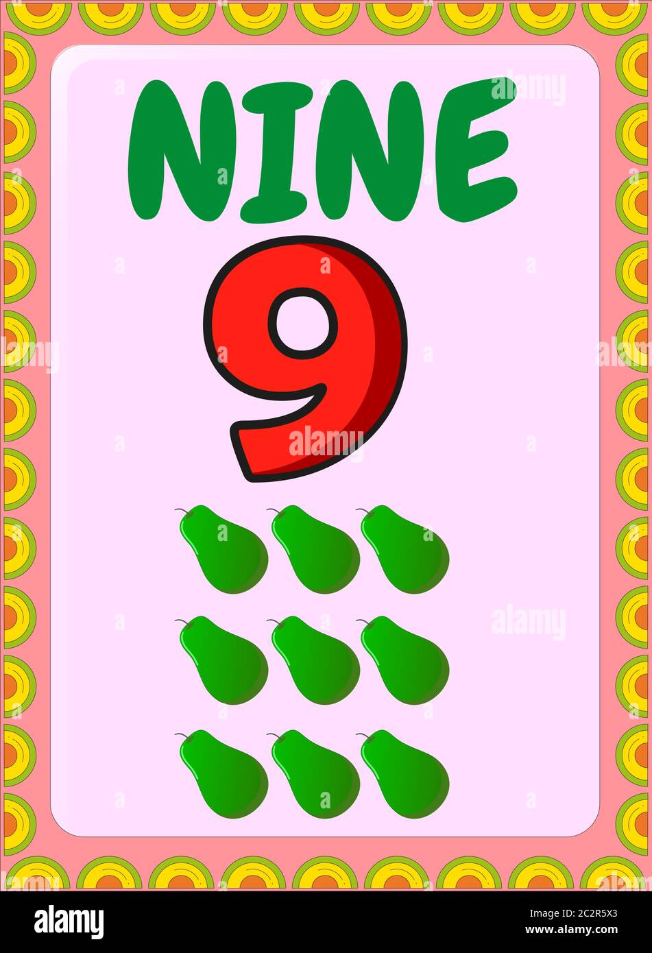 Preschool and toddler math with pear fruit design Stock Vector Image ...