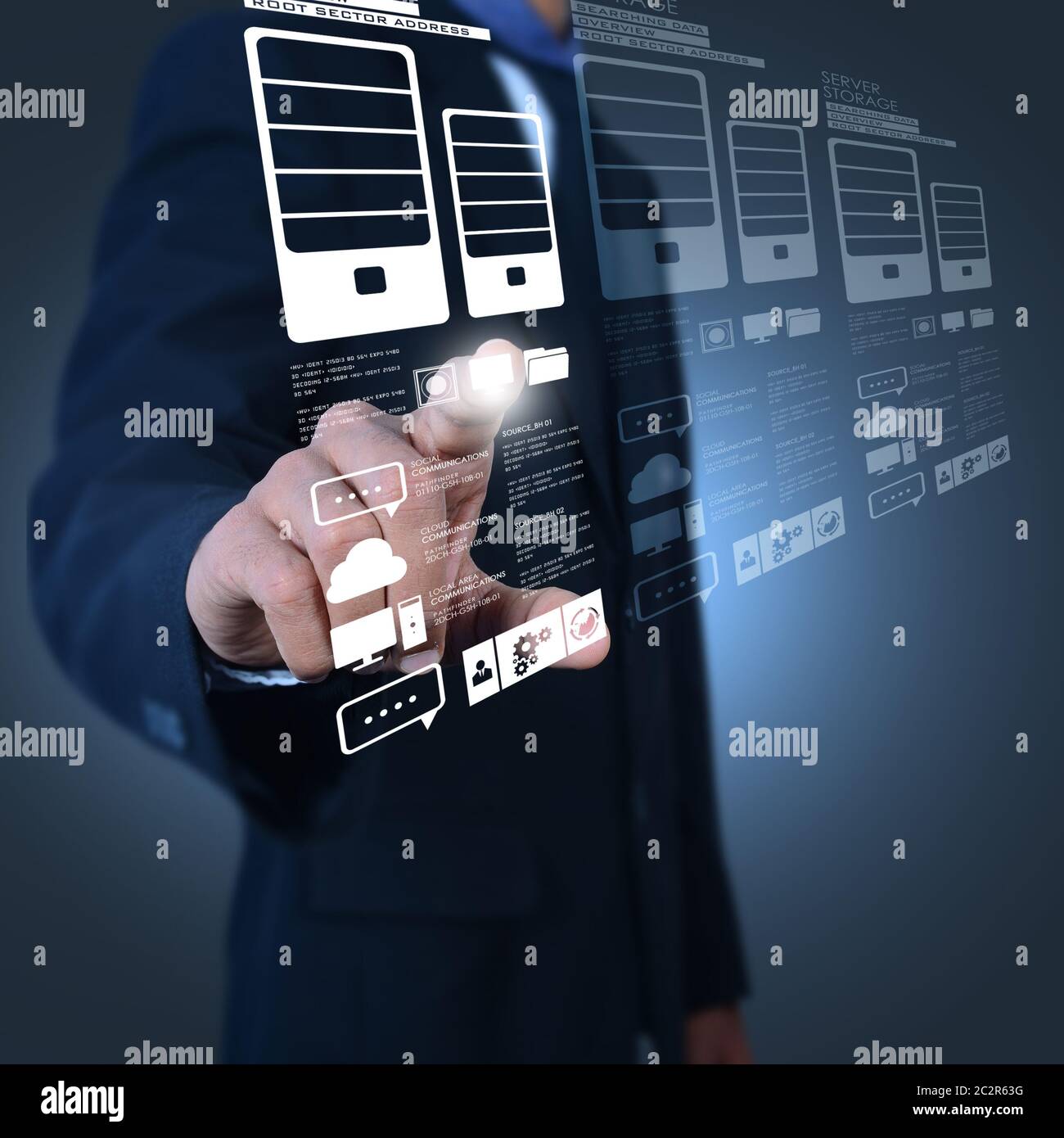 Business man showing concept of cloud computing Stock Photo - Alamy