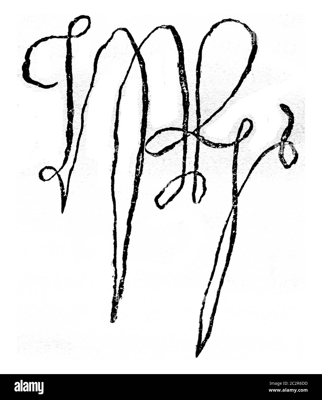 Facsimile of the signature of Henry VII of England, crown 30 October ...