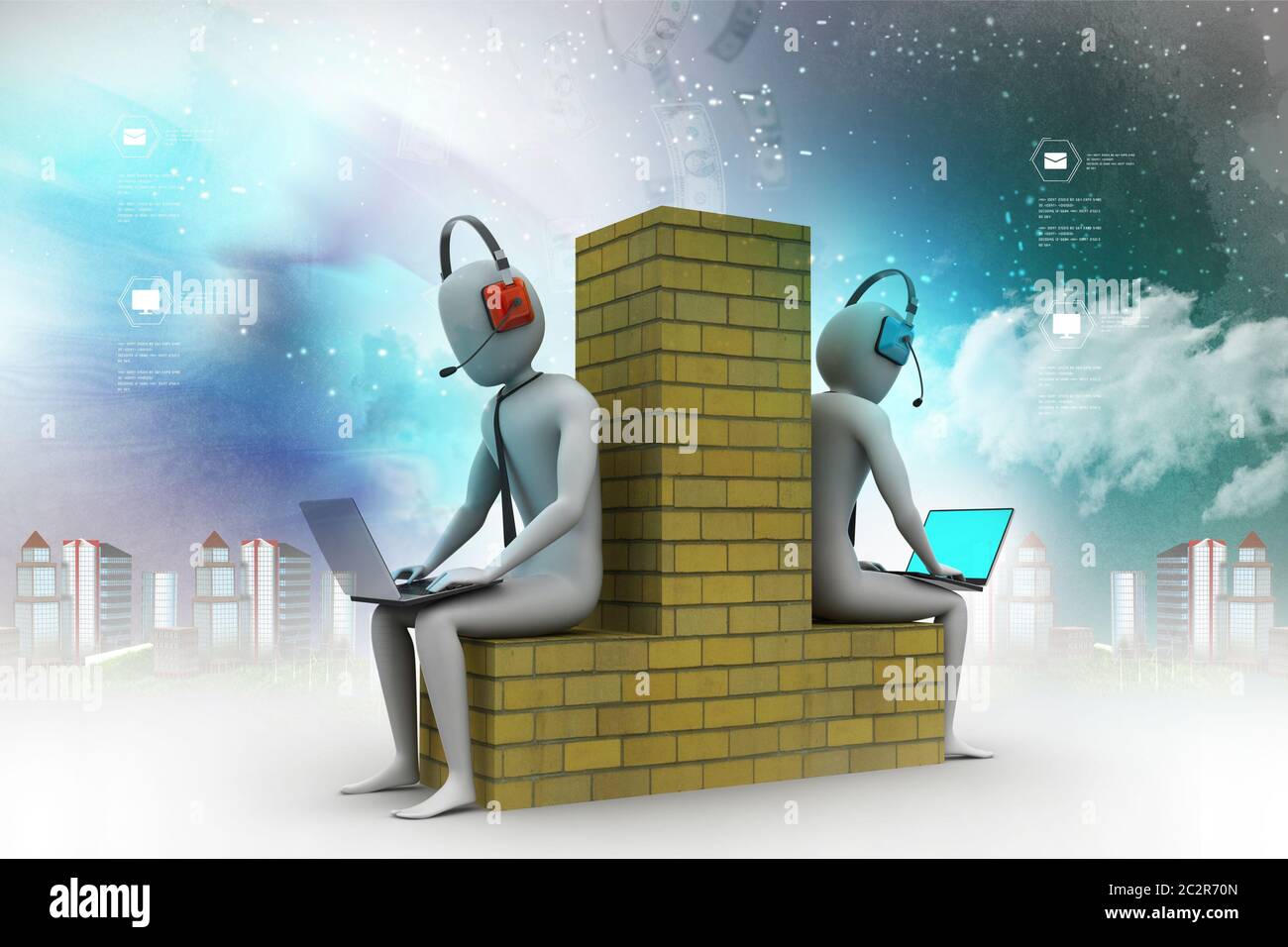 3d people working in laptop Stock Photo - Alamy