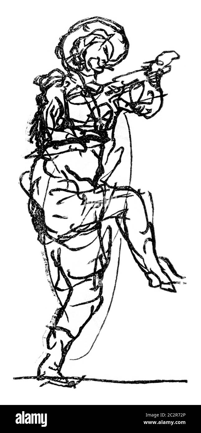 Character sketches, court masks by Inigo Jones, vintage engraved ...