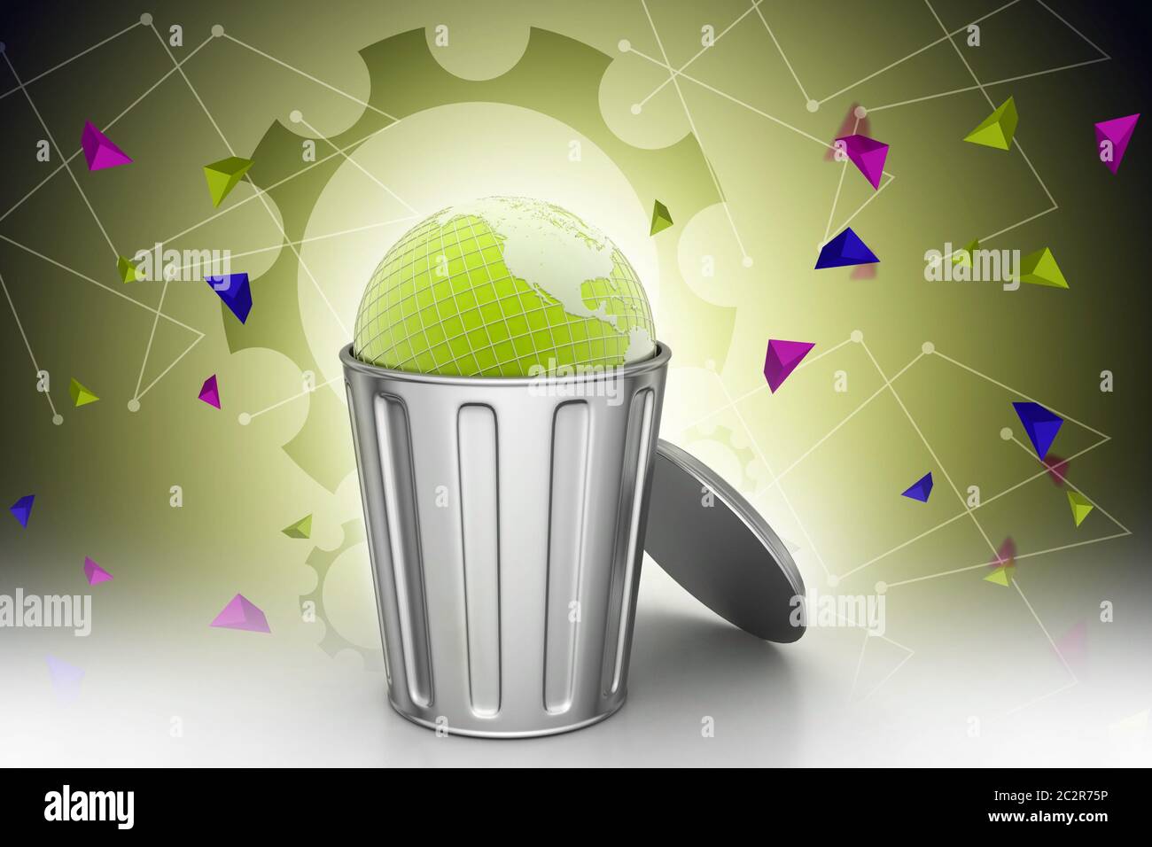 Earth globe garbage bin hi-res stock photography and images - Alamy