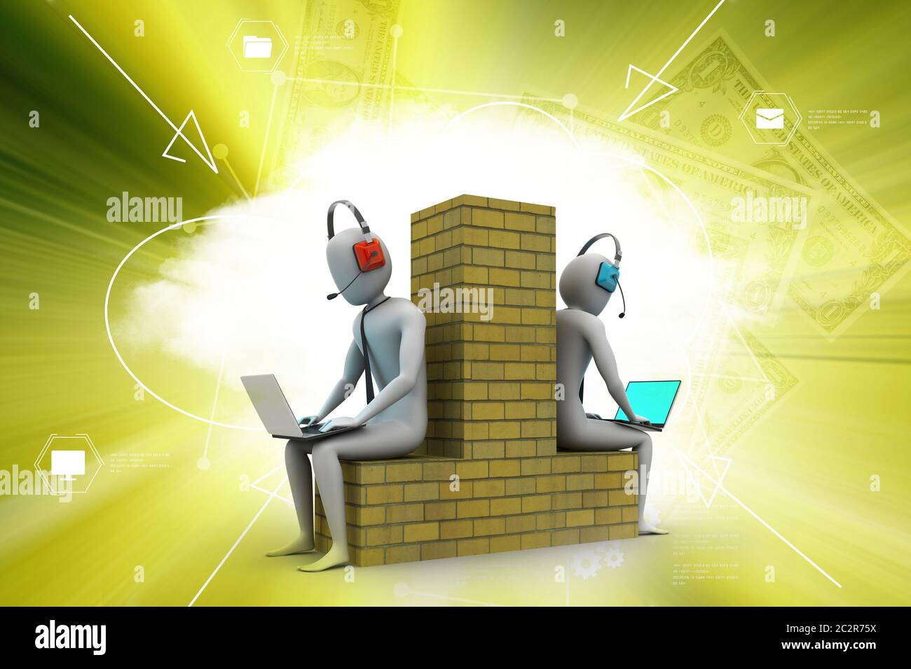 3d people working in laptop Stock Photo - Alamy