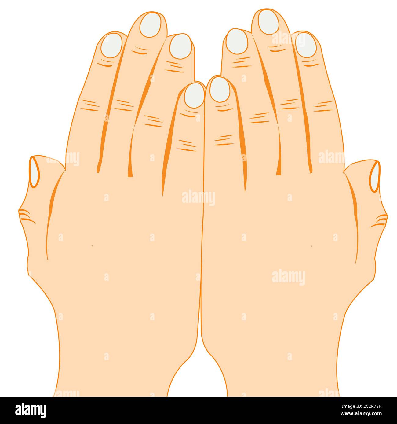 Vector illustration of the human hands built together gesture Stock ...