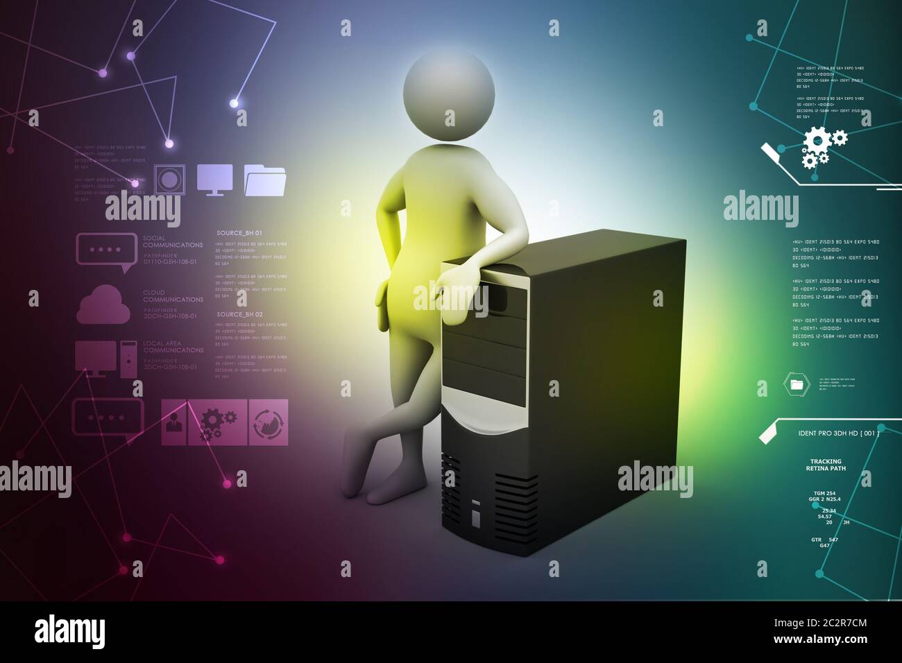 3d man standing near the data centre Stock Photo - Alamy
