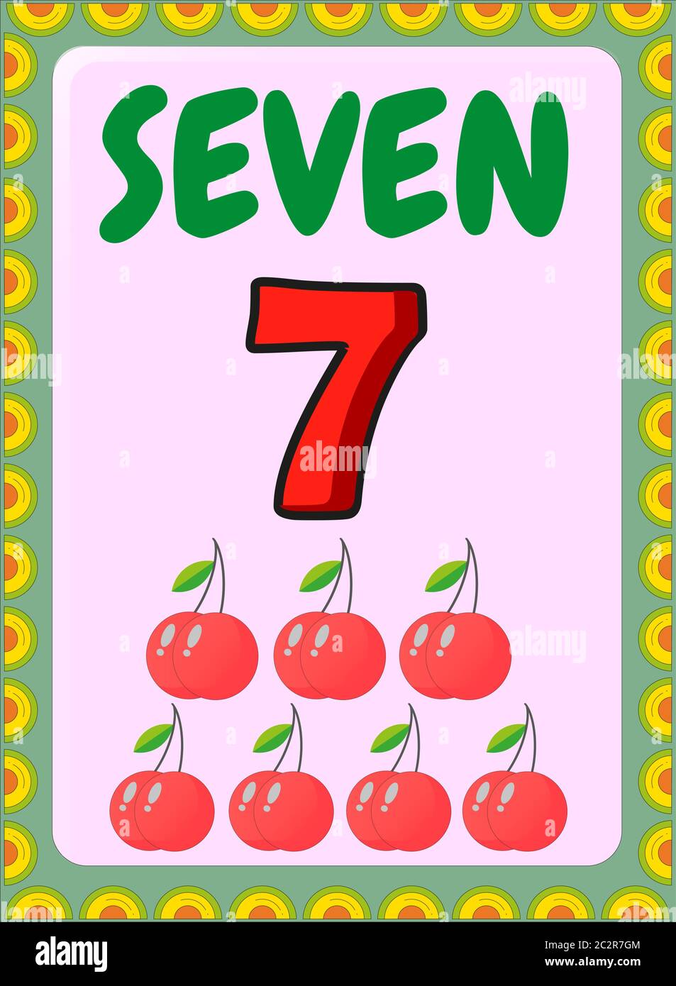Preschool and toddler math with cherry fruit design Stock Vector Image ...