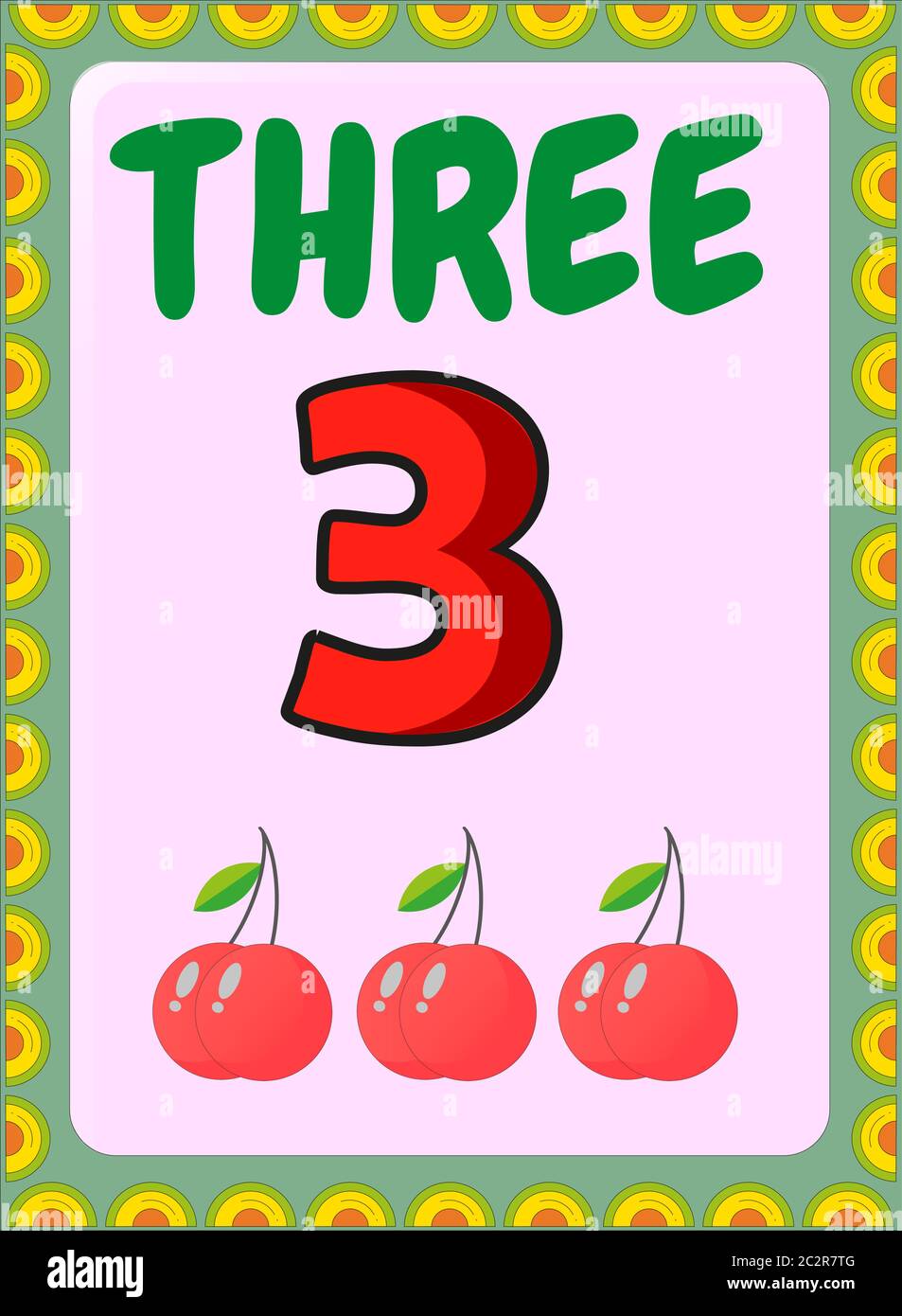 Preschool and toddler math with cherry fruit design Stock Vector Image ...