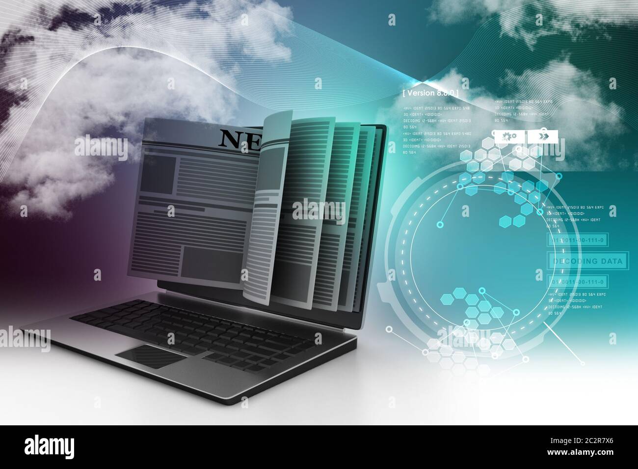 News through a laptop screen concept for online news Stock Photo - Alamy