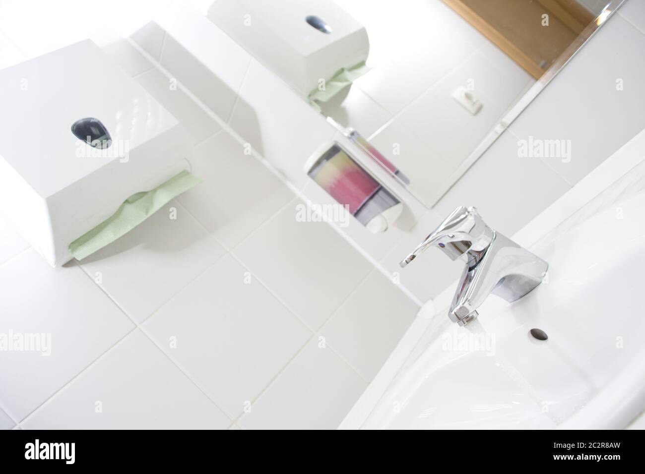 Public toilet. Sink and faucet Stock Photo - Alamy