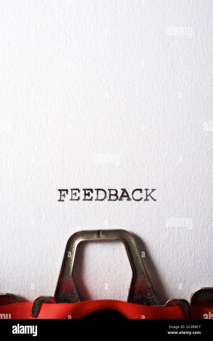 The word feedback written with a typewriter Stock Photo - Alamy