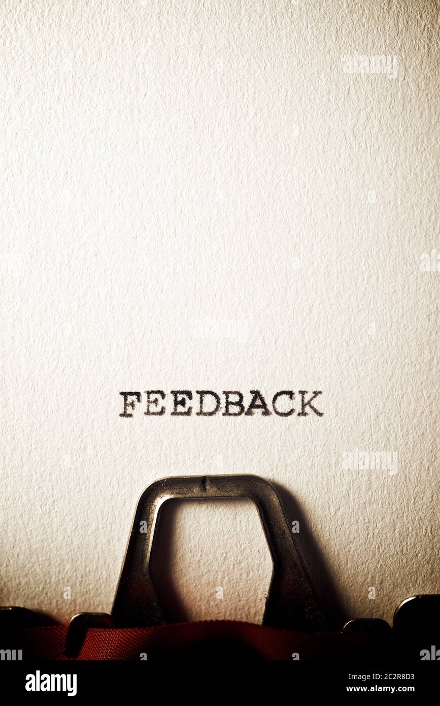 The word feedback written with a typewriter Stock Photo - Alamy