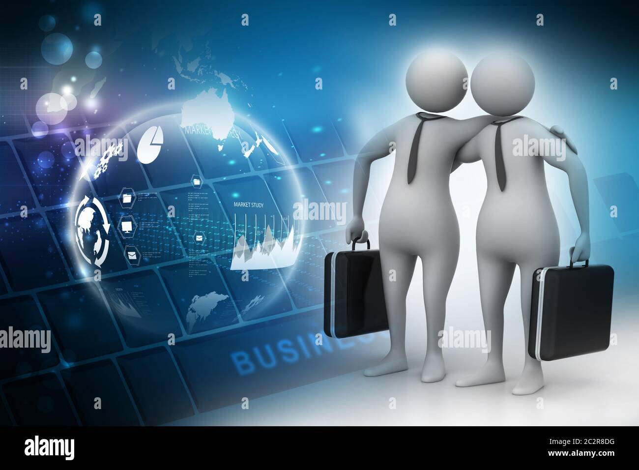 Two business people with briefcase Stock Photo - Alamy