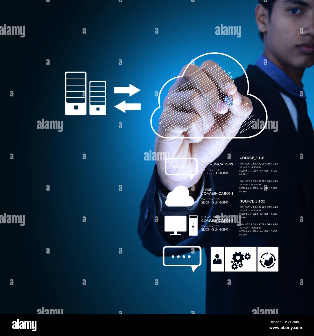 Business man showing concept of cloud computing Stock Photo - Alamy