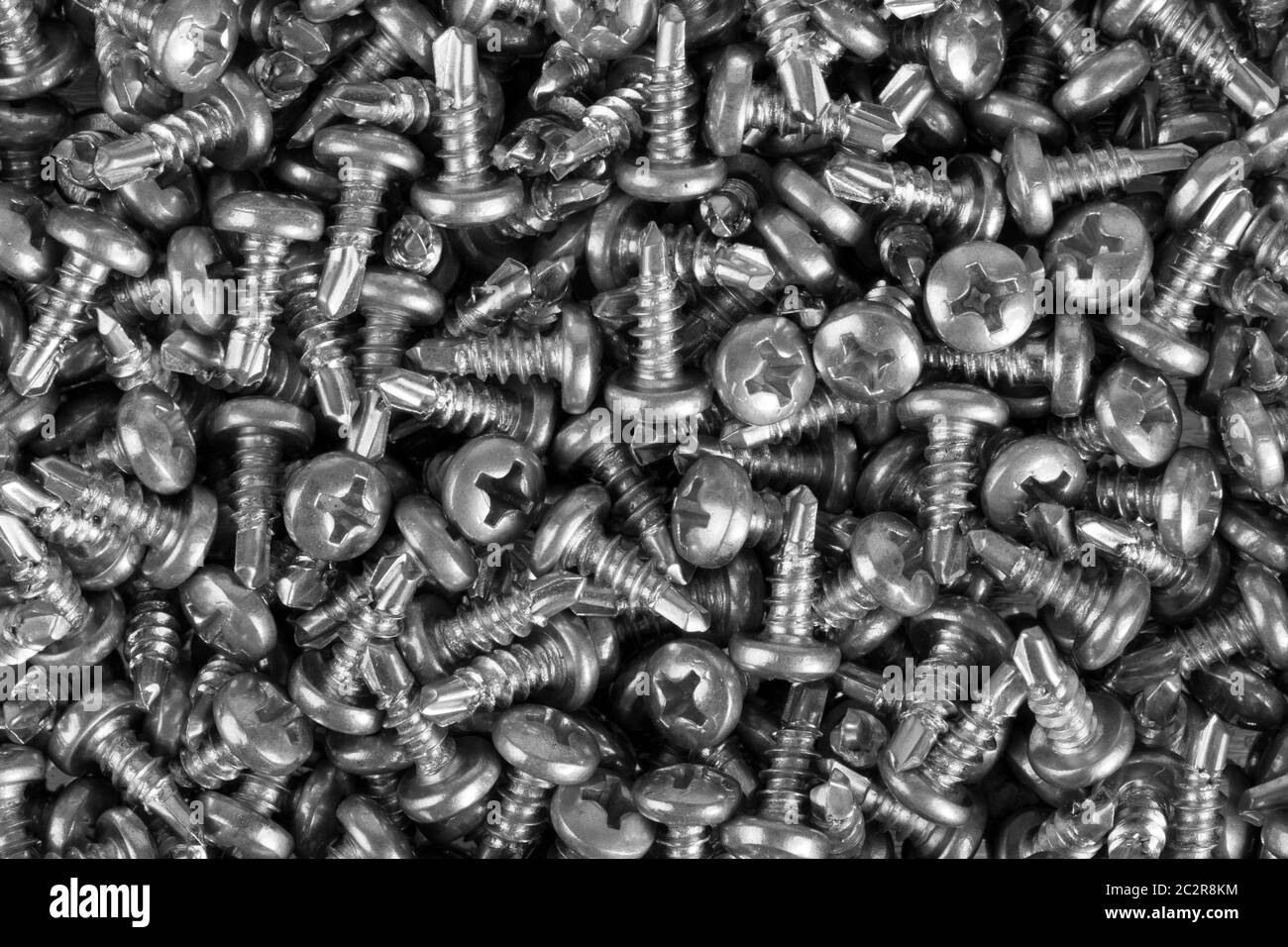 Assortment of fasteners Black and White Stock Photos & Images - Alamy