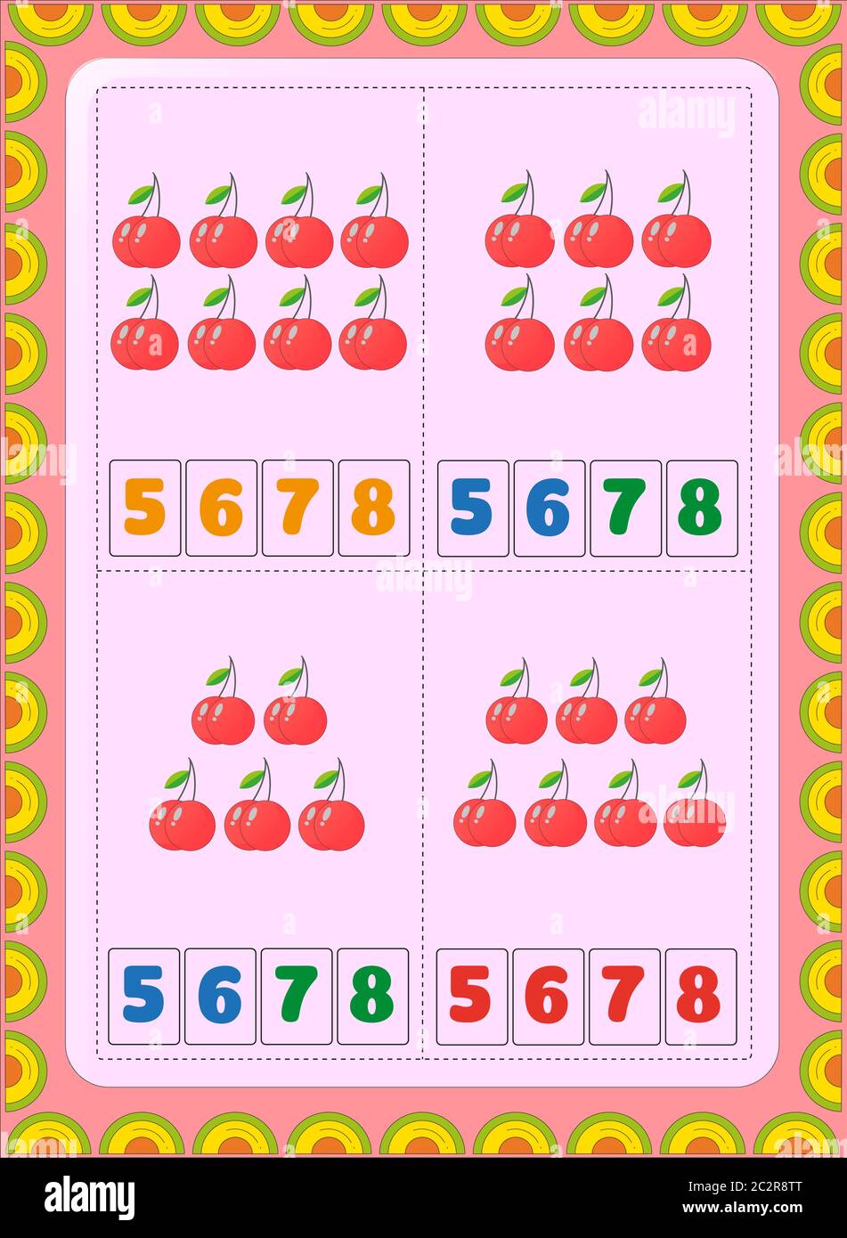 Preschool toddler math with cherry design Stock Vector Image & Art - Alamy