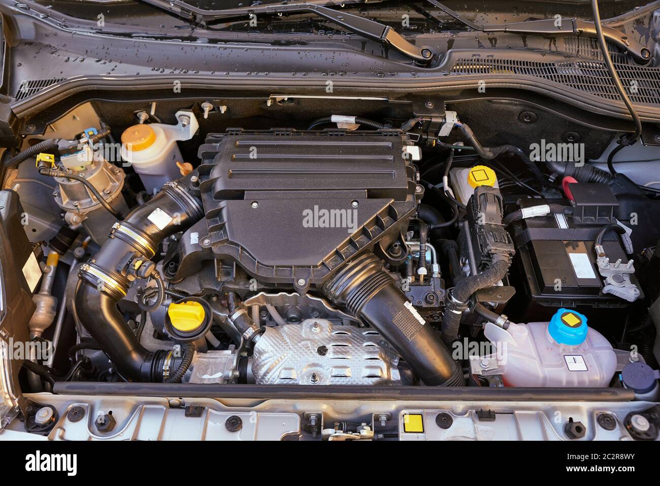 Car engine intake side closeup Stock Photo - Alamy