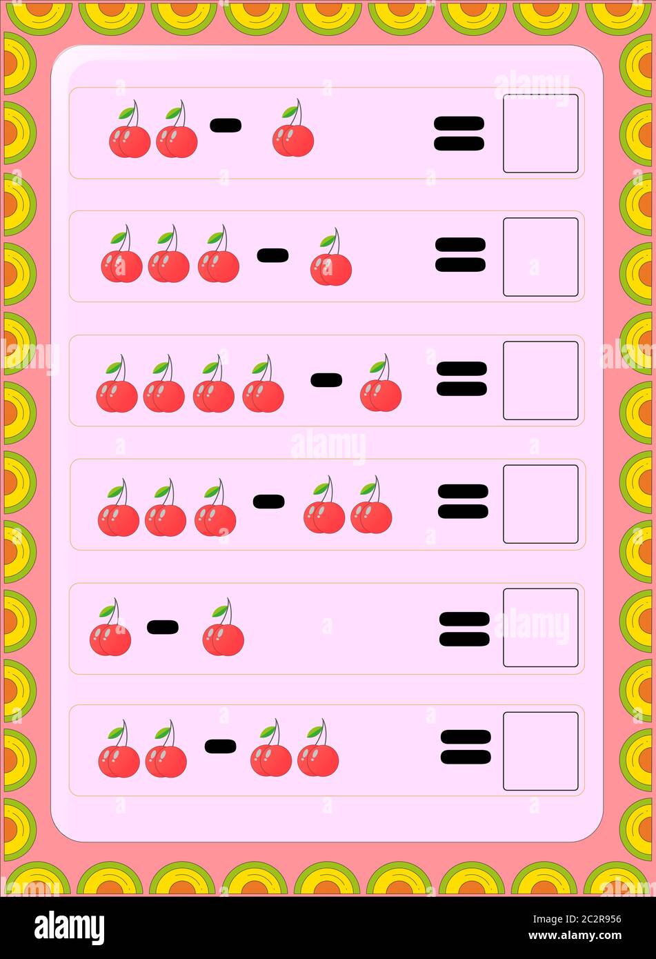 Preschool toddler math with cherry design Stock Vector Image & Art - Alamy