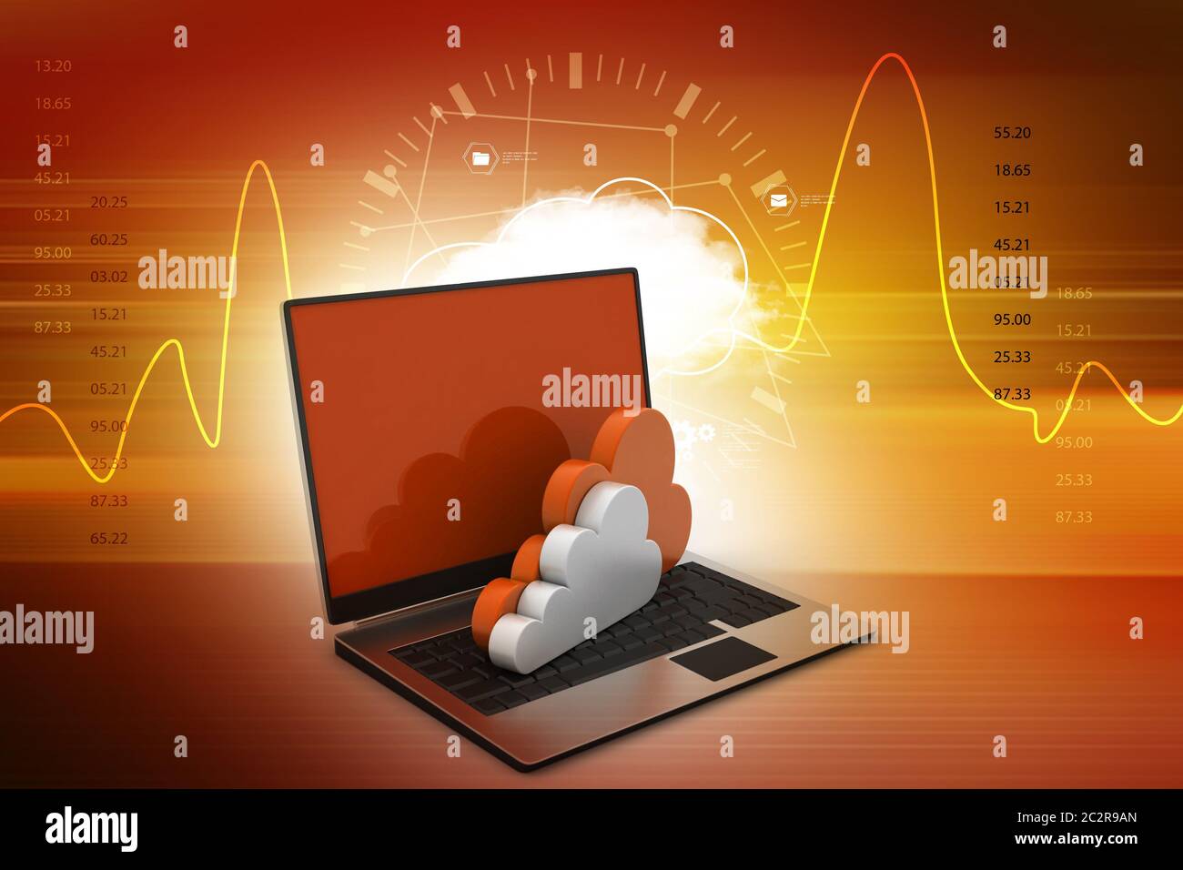 laptop showing concept of cloud computing Stock Photo - Alamy