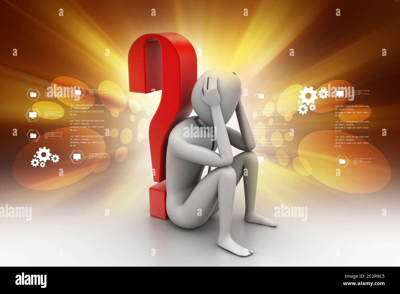 3d man question mark hi-res stock photography and images - Alamy