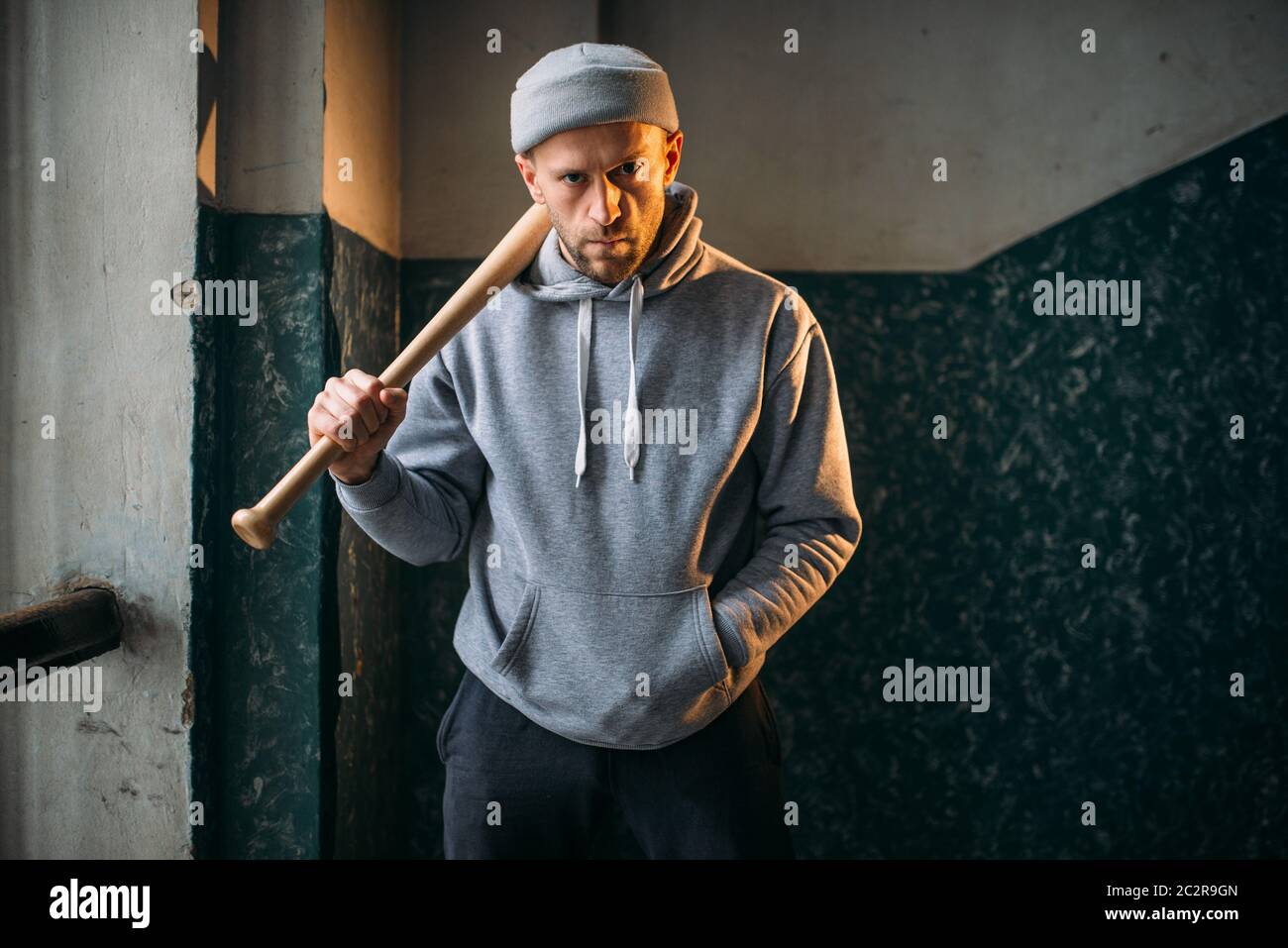 Aggressive man baseball bat in hi-res stock photography and images - Alamy