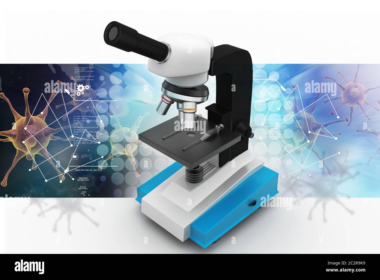 microscope on abstract background Stock Photo - Alamy