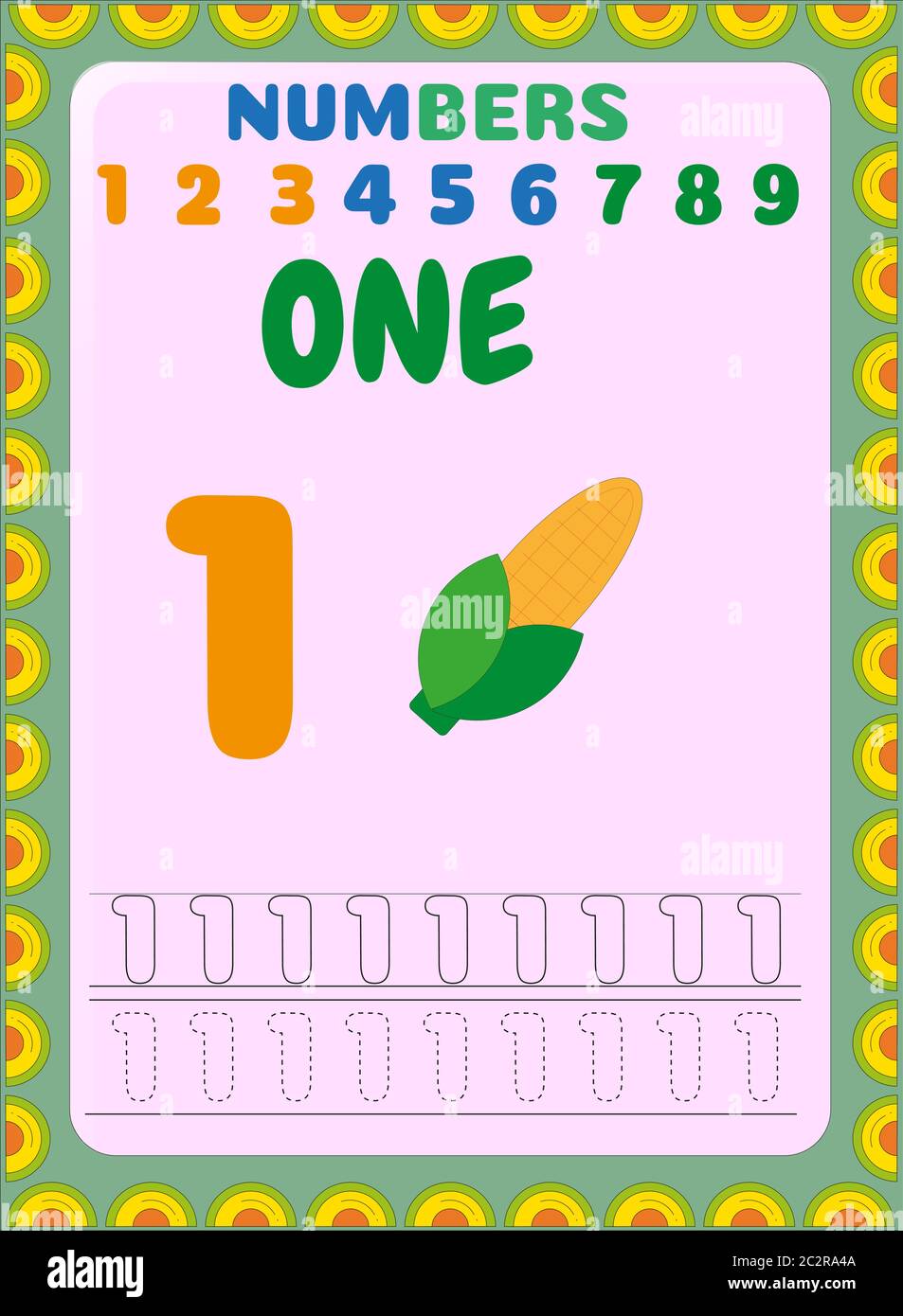Preschool and toddler math with corn design Stock Vector Image & Art ...