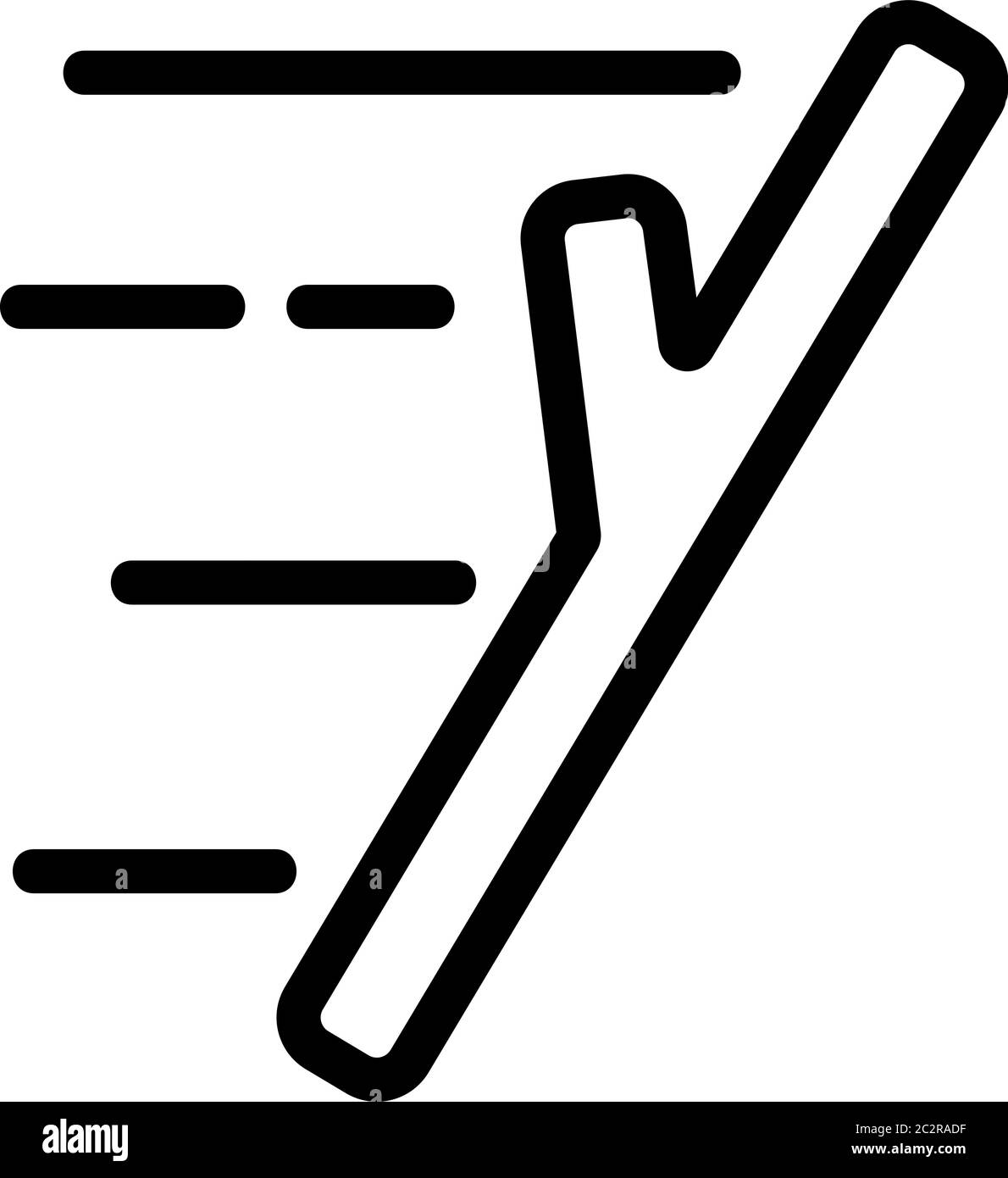 flying wooden stick icon vector outline illustration Stock Vector Image ...