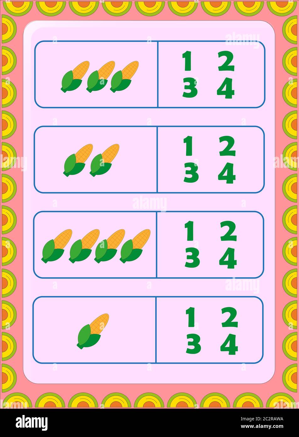 Preschool and toddler math with corn design Stock Vector Image & Art ...