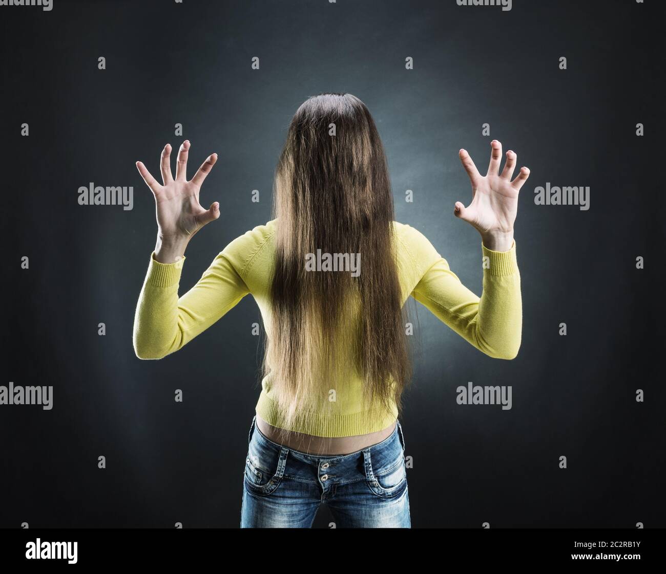 Zombie girl long hair in hi-res stock photography and images - Alamy