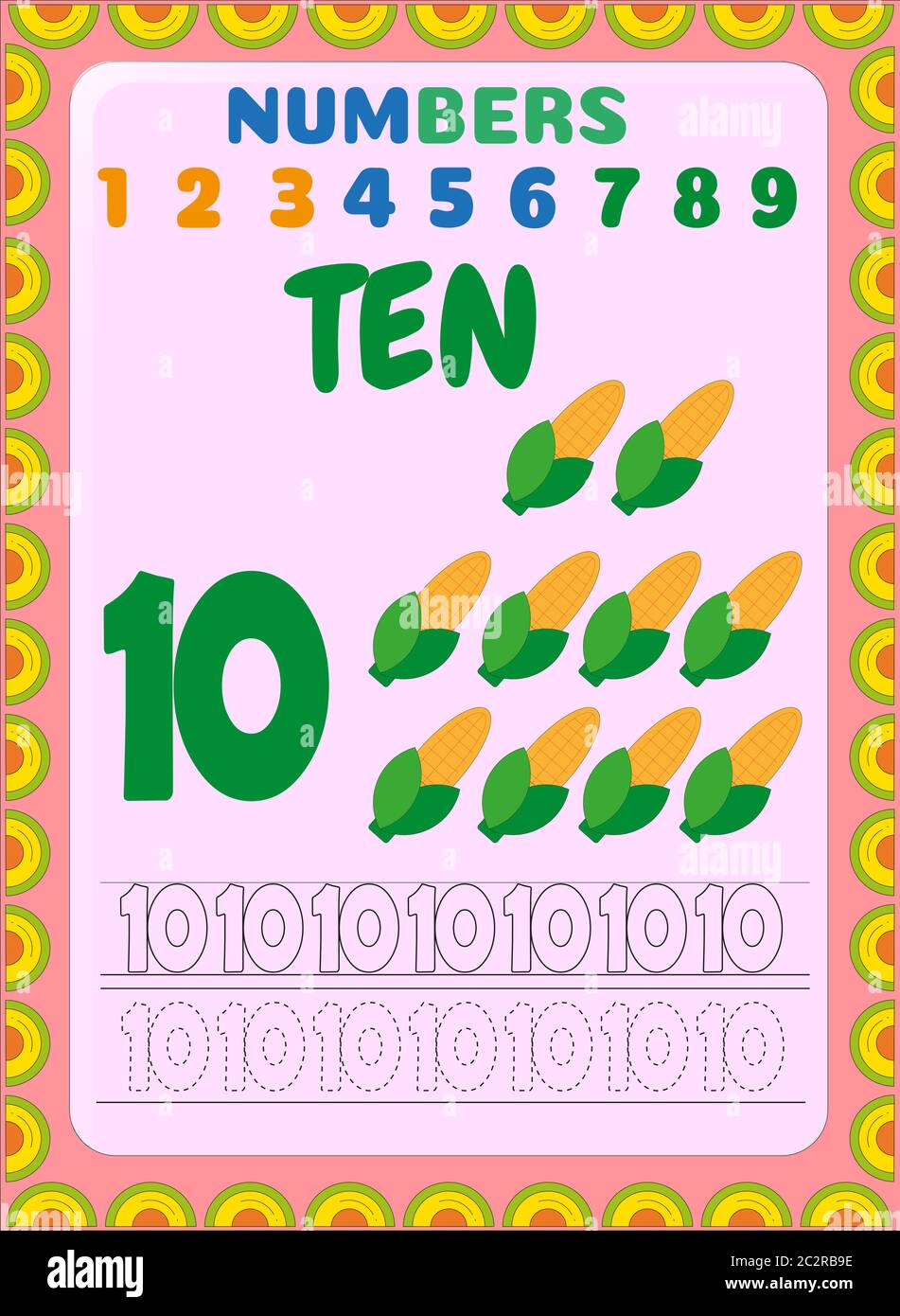 Preschool and toddler math with corn design Stock Vector Image & Art ...