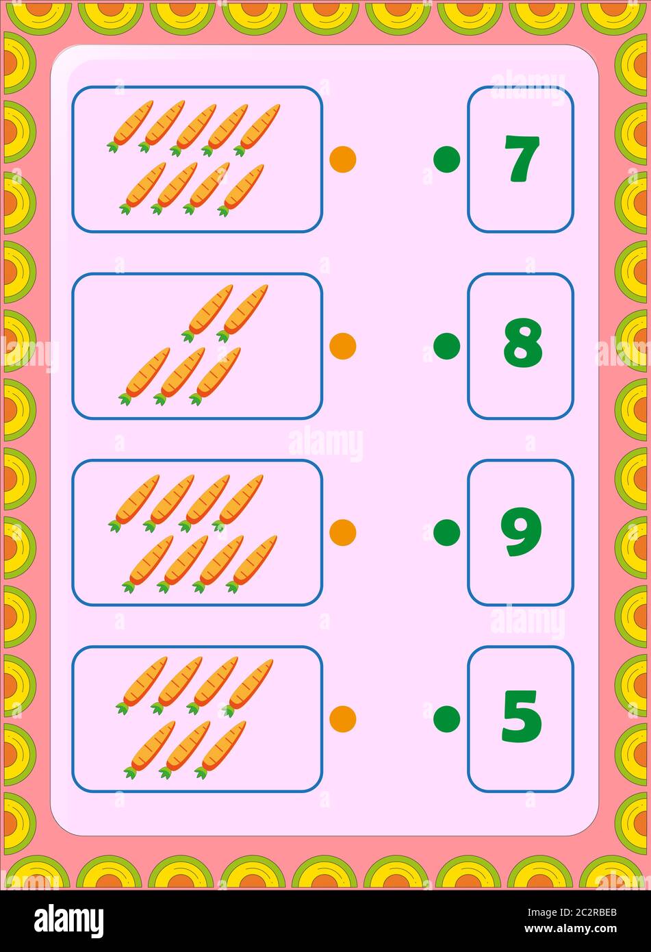Preschool and toddler math with carrot design Stock Vector Image & Art ...