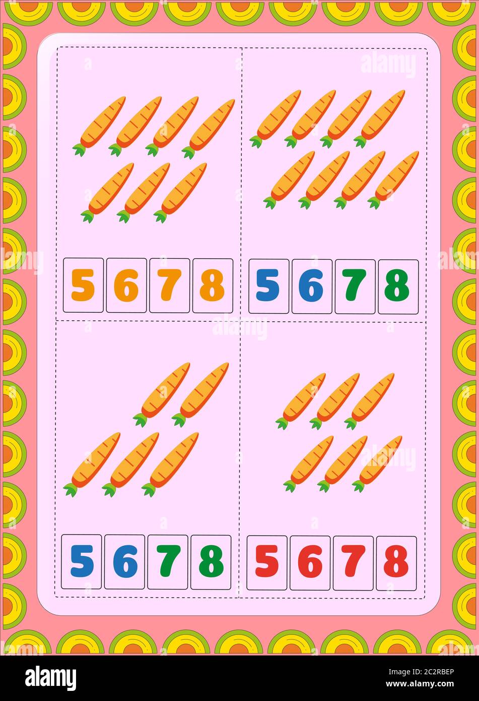 Preschool and toddler math with carrot design Stock Vector Image & Art ...