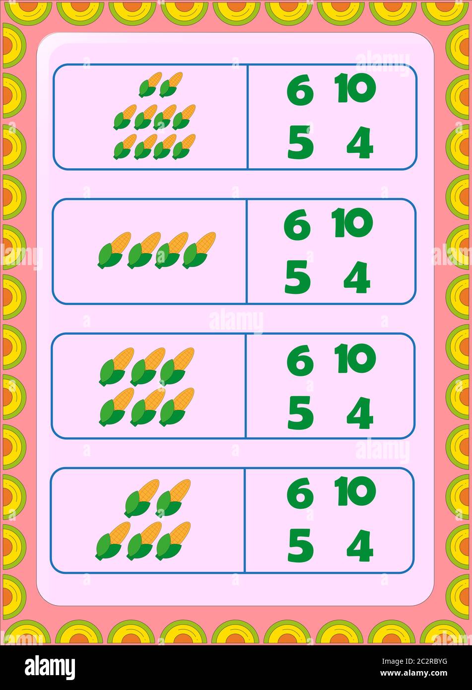 Preschool and toddler math with corn design Stock Vector Image & Art ...