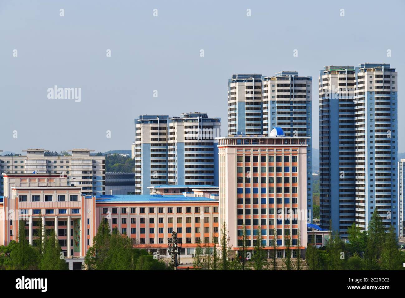 Typical residental district in Pyongyang, capital of the North Korea ...
