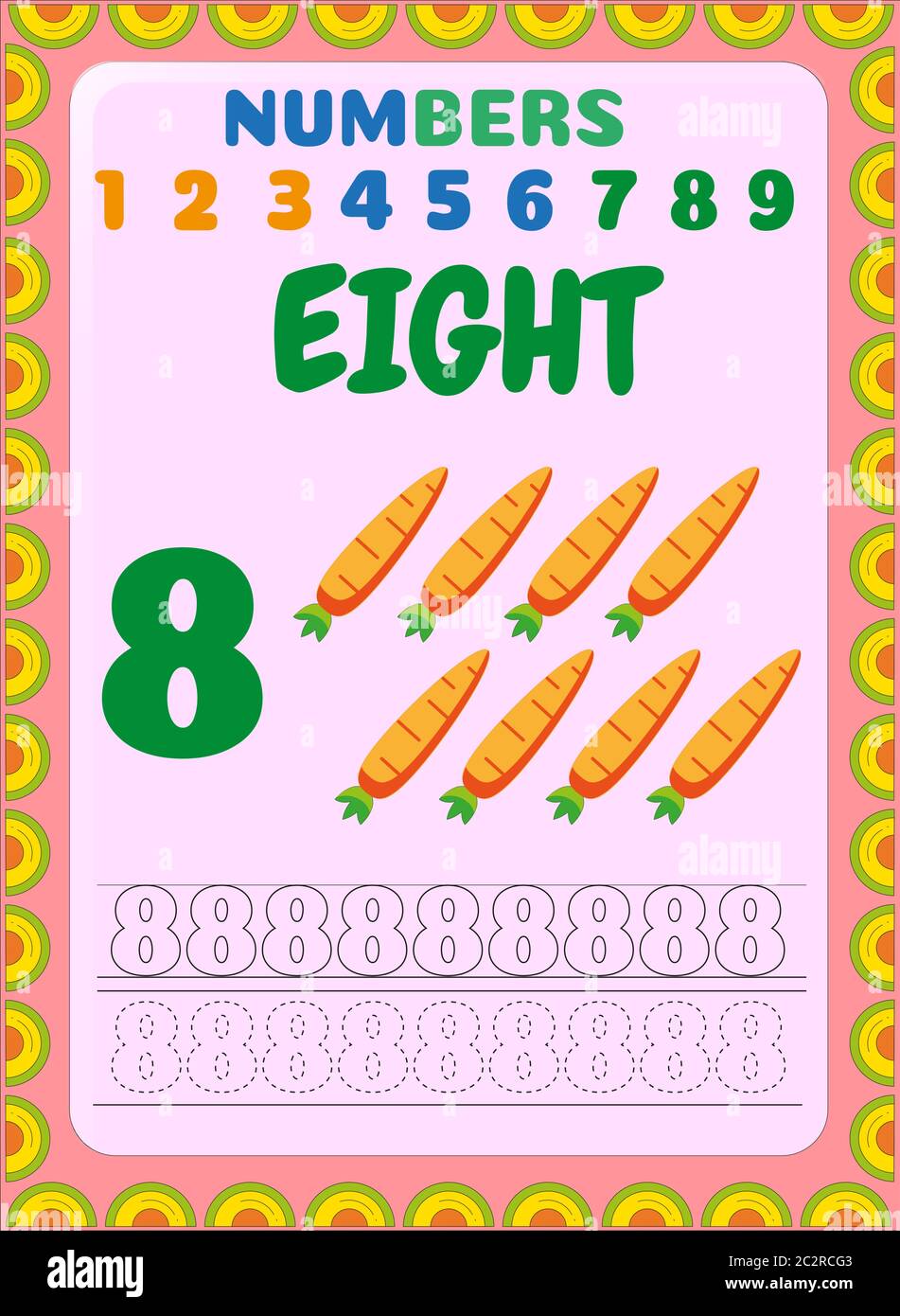 Preschool and toddler math with carrot design Stock Vector Image & Art ...