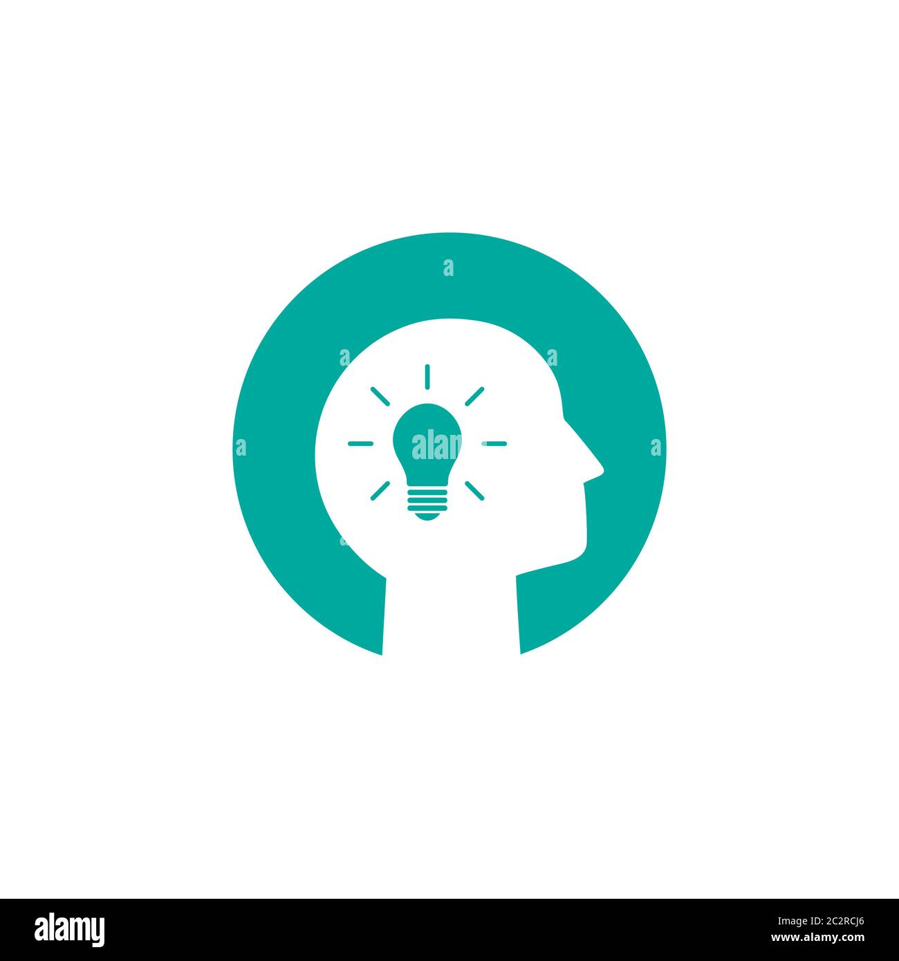 Silhouette of open head and shining bulb. Brain, mind pictogram. idea ...