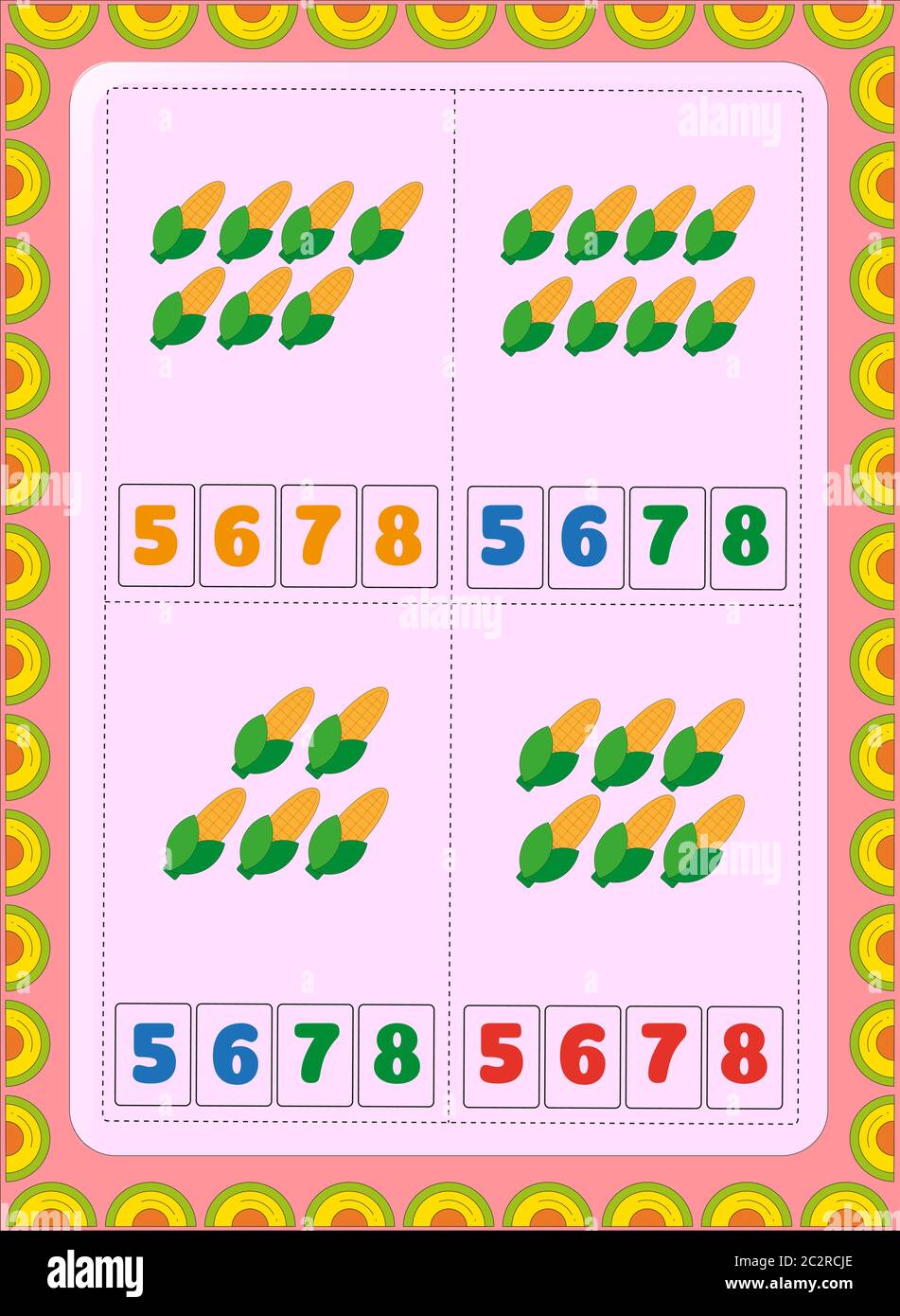Preschool and toddler math with corn design Stock Vector Image & Art ...