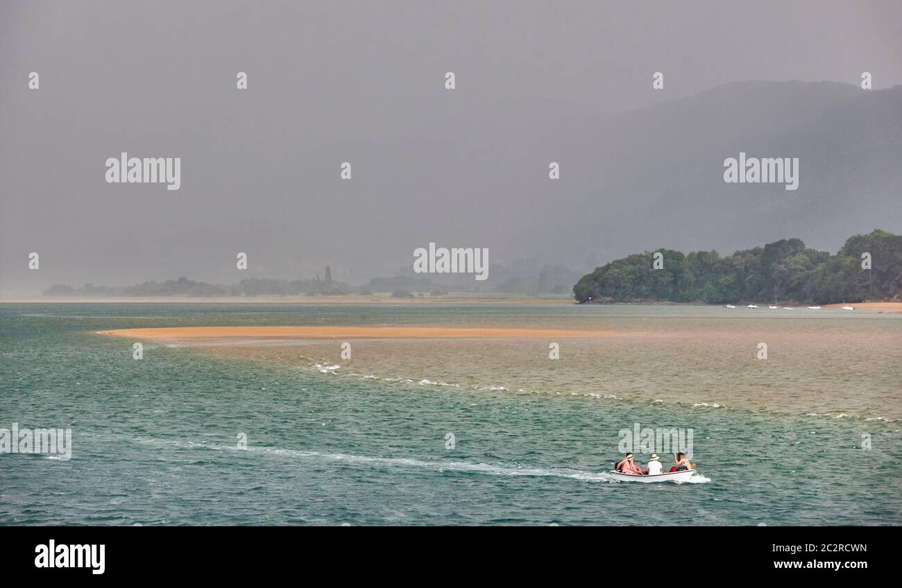 Basque country landscape in Urdaibai Biosphere reserve estuary. Euskadi ...