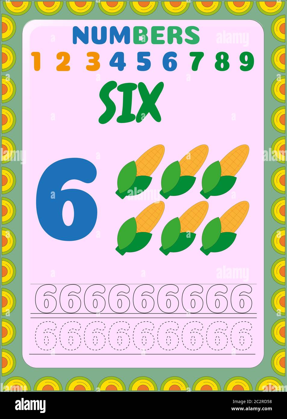 Preschool and toddler math with corn design Stock Vector Image & Art ...