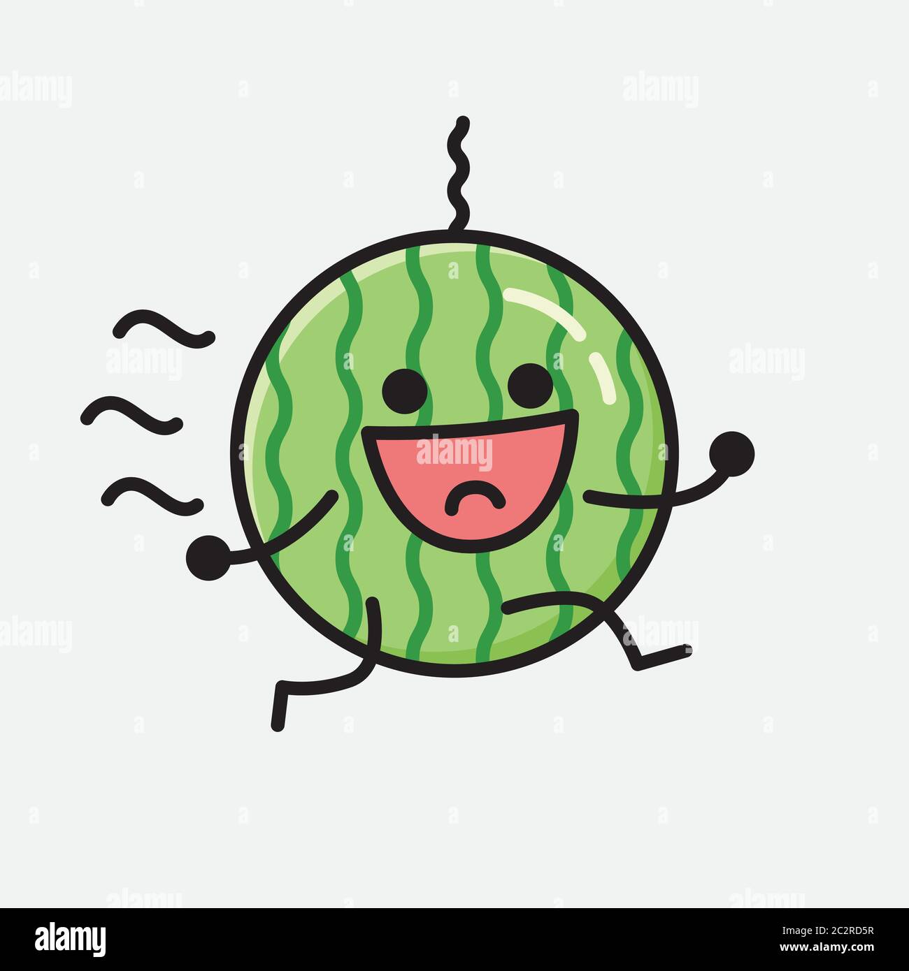 An illustration of Cute Watermelon Mascot Vector Character in Flat ...