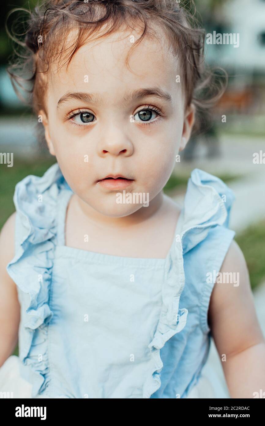 Portrait of a girl with special needs, autism Stock Photo - Alamy