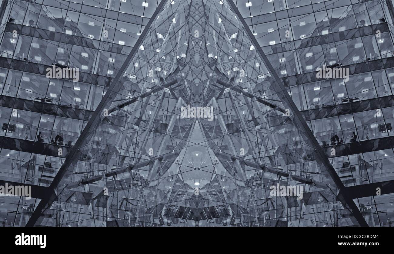 futuristic architectural urban building abstract with mirrored ...