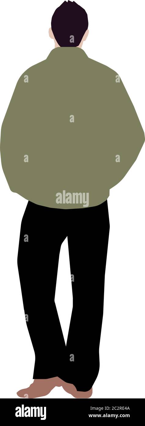 Faceless standing man vector illustration (Back view Stock Vector Image ...