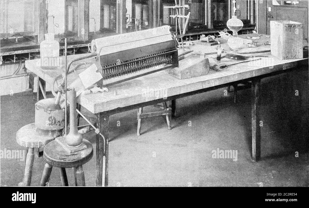 Special work table in the first chemical laboratory of the University ...