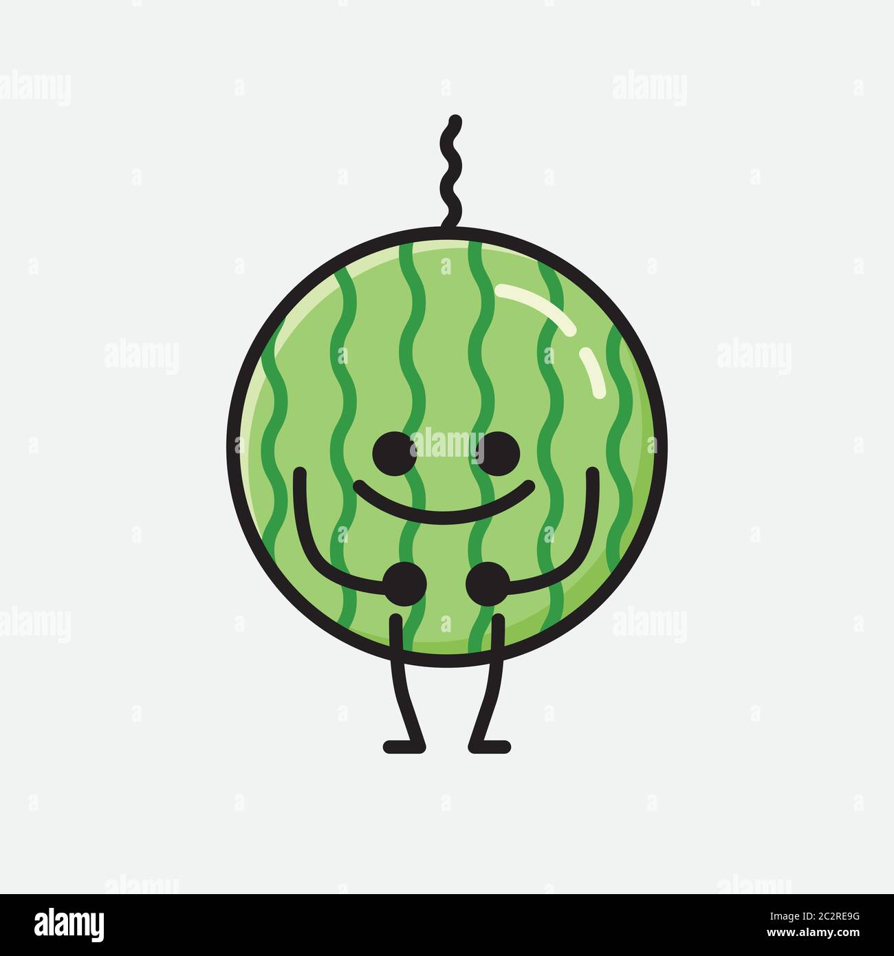 An illustration of Cute Watermelon Mascot Vector Character in Flat ...