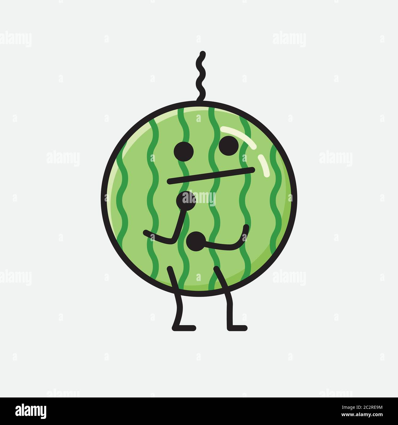 An illustration of Cute Watermelon Mascot Vector Character in Flat ...